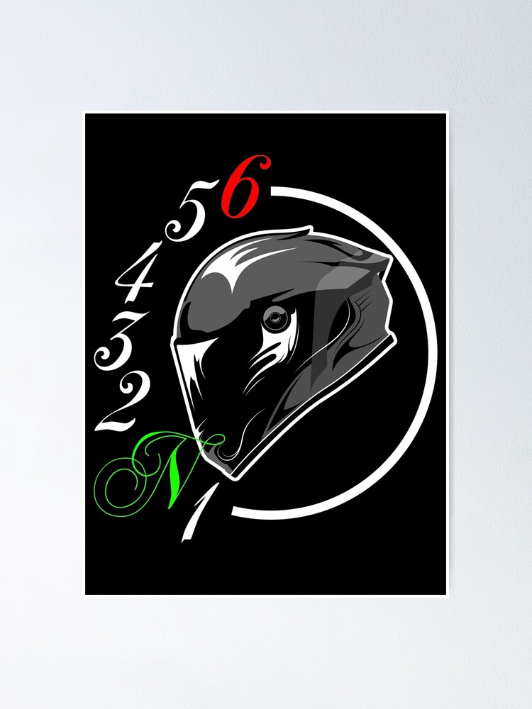 "1N23456 motorcycle helmet" Poster for Sale by Brutusals | Redbubble