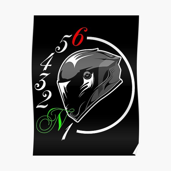 "1N23456 motorcycle helmet" Poster for Sale by Brutusals | Redbubble