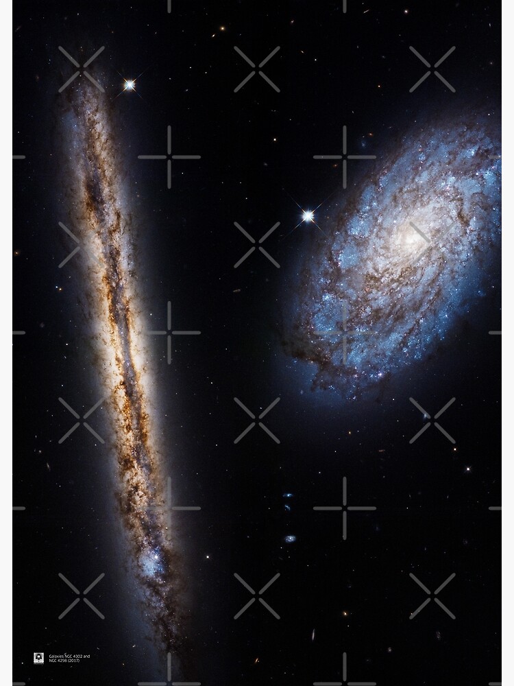 "Hubble Telescope: Galaxies NGC 4302 and NGC 4298 (2017)" Metal Print ...