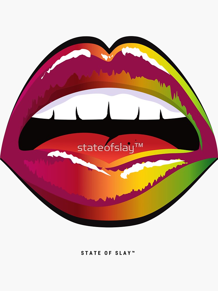 "State Of Slay - Rainbow Lips" Sticker by stateofslay | Redbubble