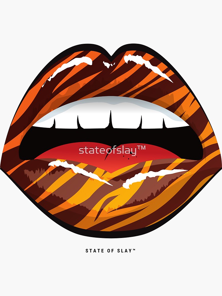 "State Of Slay - Tiger Lips" Sticker for Sale by stateofslay | Redbubble