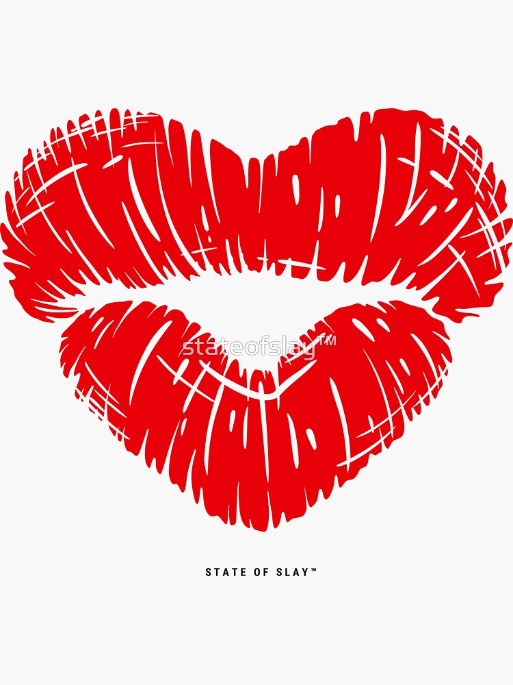 "State Of Slay™ - Heart Lips" Sticker by stateofslay | Redbubble