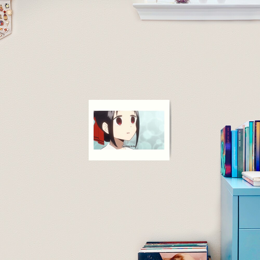 "Kaguya Shinomiya Breathing is Fun" Art Print by dumbanimememes | Redbubble