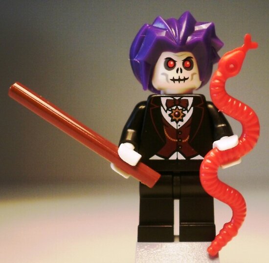 "Evil Magician Custom Minifigure with Magic Wand & Snake" by Customize ...