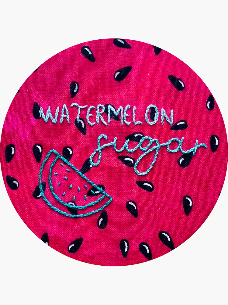 "harry styles watermelon sugar embroidery " Sticker by mikaelaxo ...