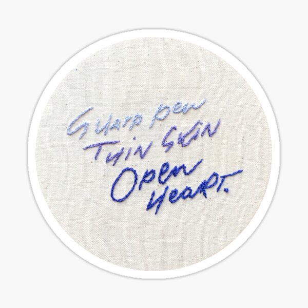 "Open heart embroidery" Sticker for Sale by mikaelaxo | Redbubble