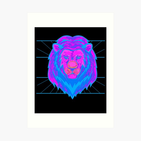 "EDM Psychedelic Techno Lion Trippy Rave " Art Print by Utopian-Nation ...