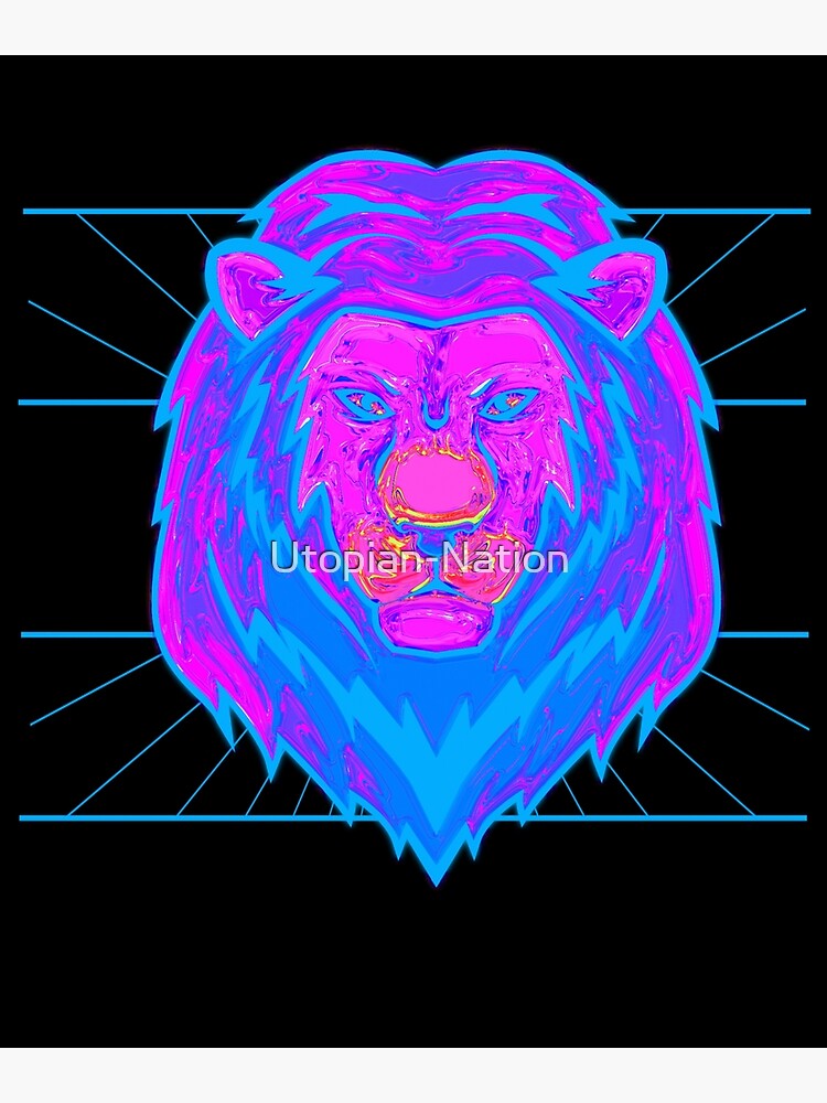 "EDM Psychedelic Techno Lion Trippy Rave " Art Print by Utopian-Nation ...