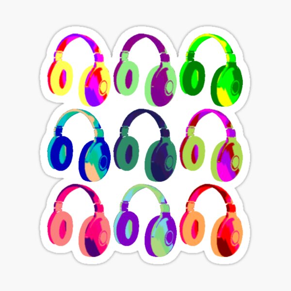 "EDM DJ Headphone Rave Pop Art" Sticker for Sale by Utopian-Nation ...
