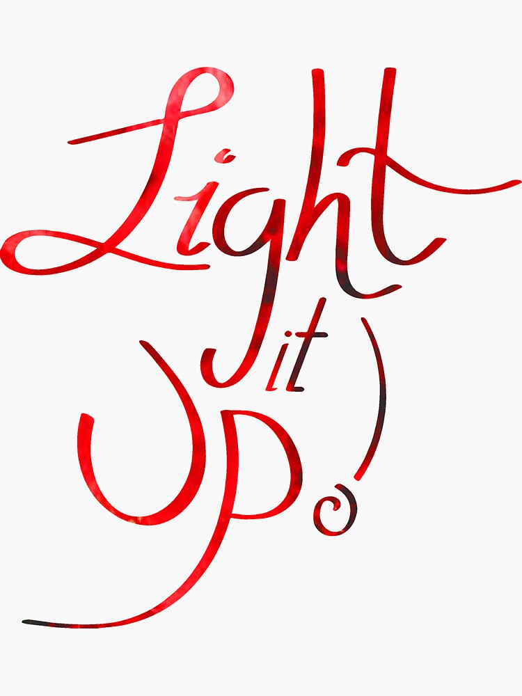 "Light it Up! (red)" Sticker for Sale by faefantasy | Redbubble