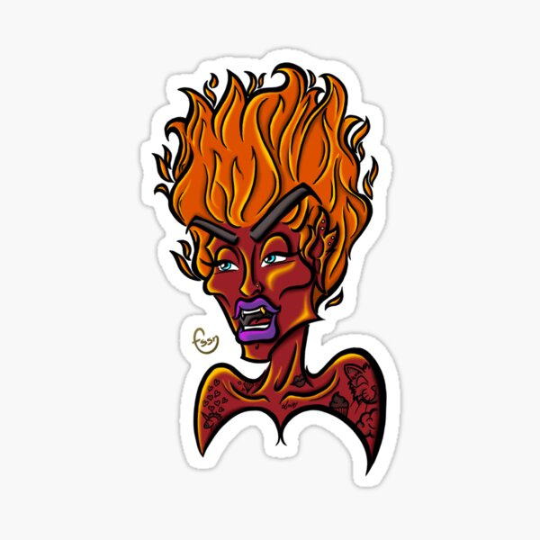 "Contemporary Succubus" Sticker by FossenArts | Redbubble