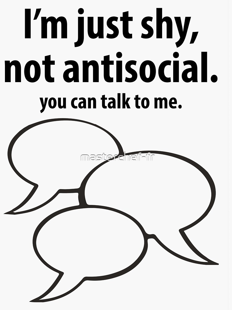 "I'm just shy" Sticker for Sale by masterchef-fr | Redbubble