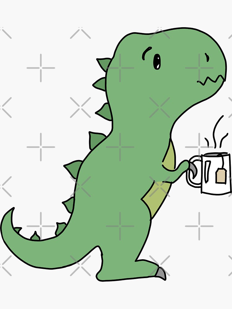 "Turquoise Green Tea-Rex Dinosaur" Sticker for Sale by bassoongirl123 ...
