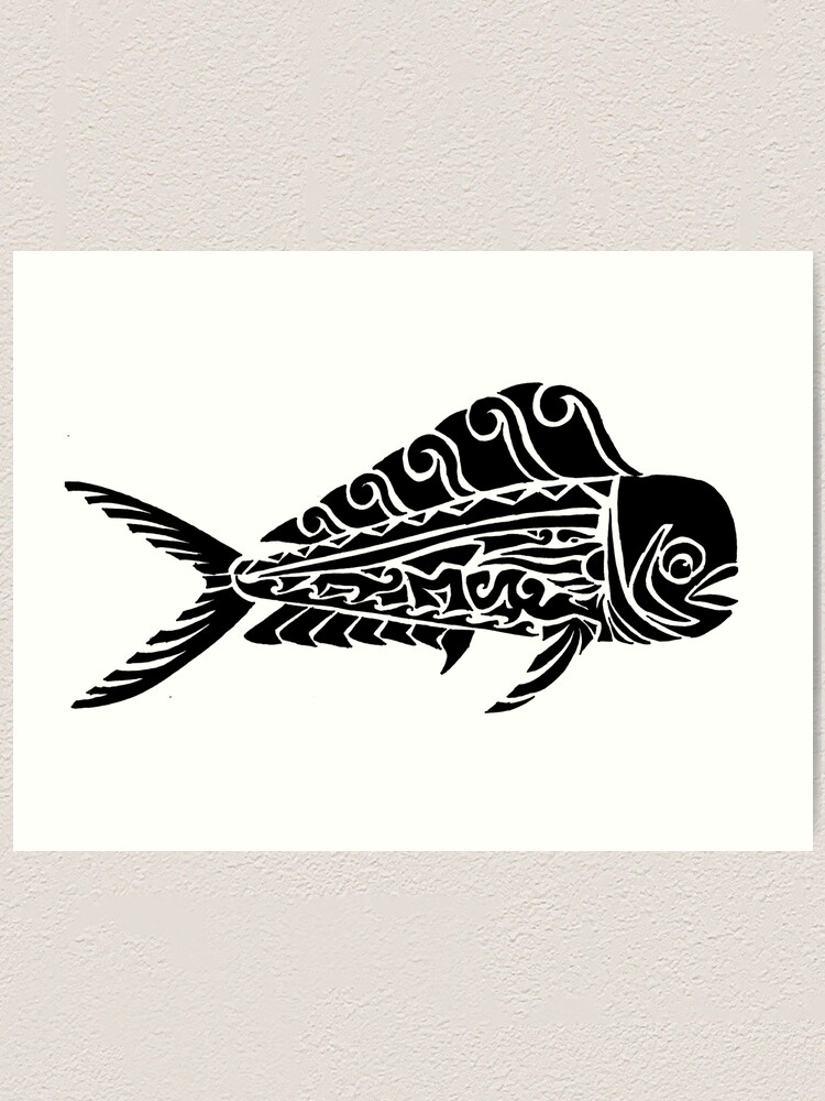 "Mahi Mahi Tribal Design " Art Print by KitayamaDesigns | Redbubble