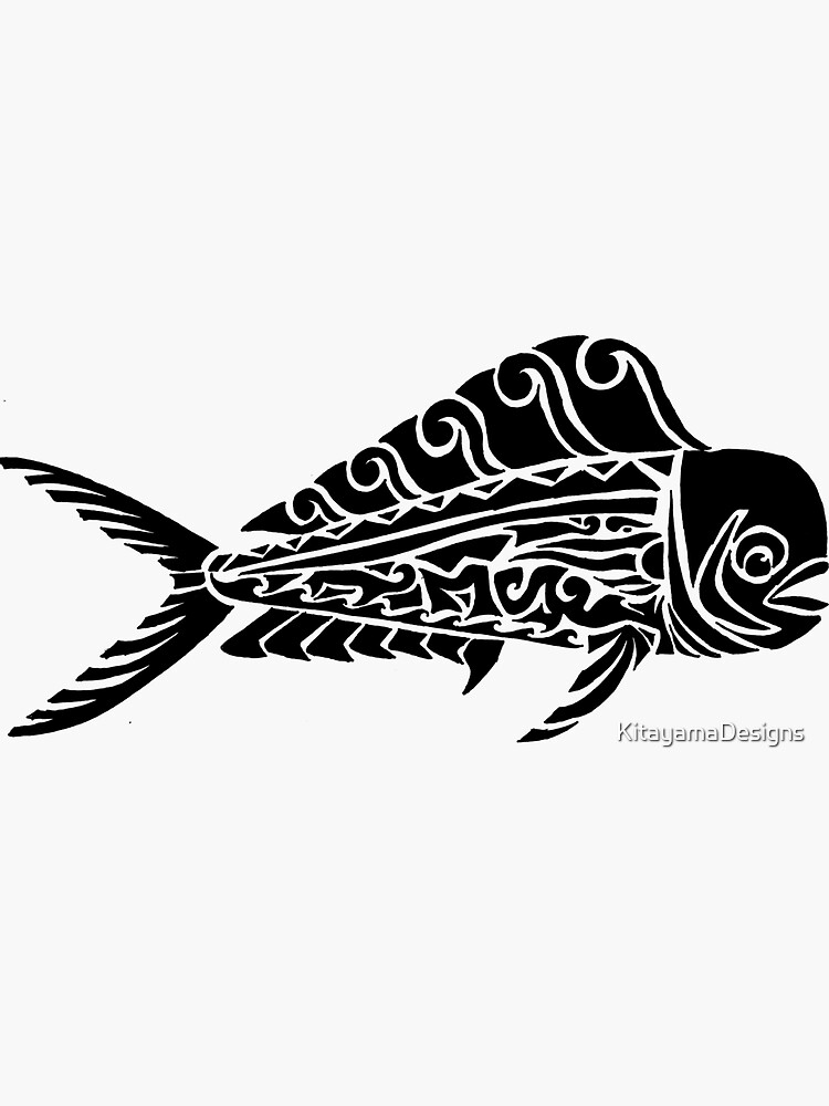 "Mahi Mahi Tribal Design " Sticker for Sale by KitayamaDesigns | Redbubble