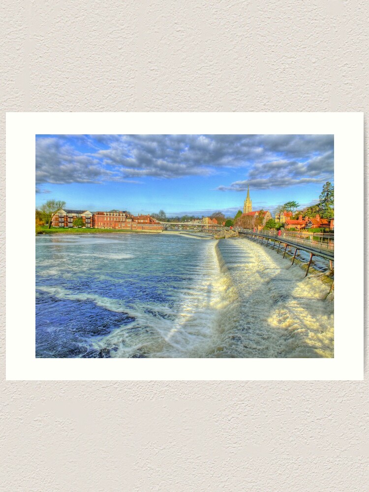 "Marlow Weir and Bridge - HDR" Art Print for Sale by Arrowman | Redbubble