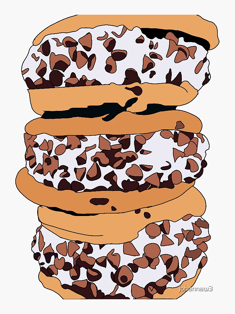 "Cookie & Ice cream sandwich " Sticker for Sale by johannaw3 | Redbubble