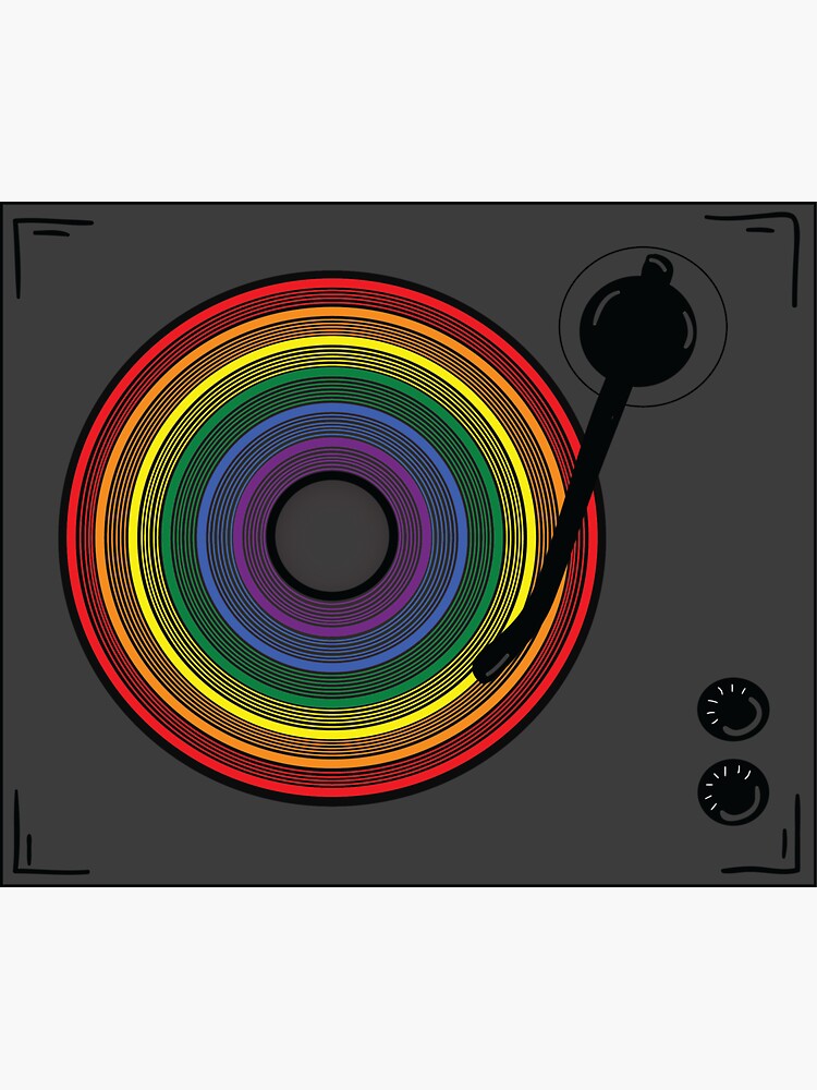 "Rainbow LP" Sticker by Adel1515 | Redbubble