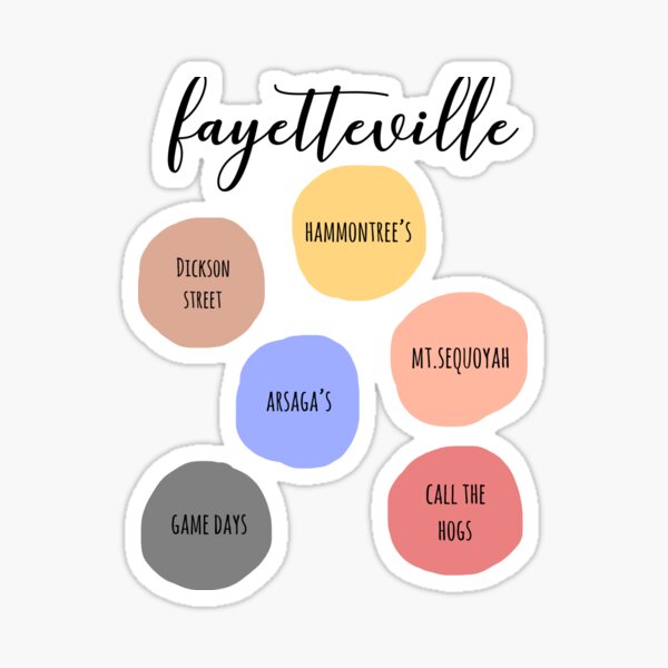 "fayetteville" Sticker for Sale by nicolepapalexis | Redbubble