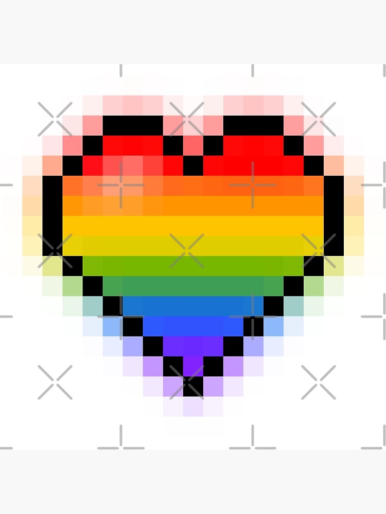 "Pixel Art Rainbow Heart" Art Print for Sale by NYXFN | Redbubble
