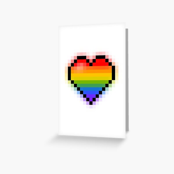 "Pixel Art Rainbow Heart" Greeting Card by NYXFN | Redbubble