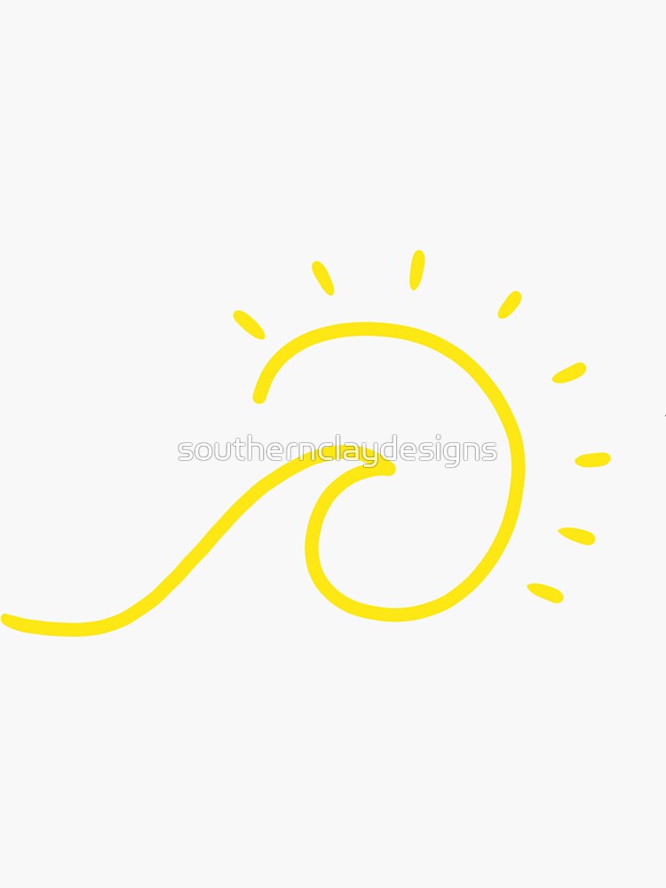 "Wave and Sun " Sticker by thelittleflower | Redbubble