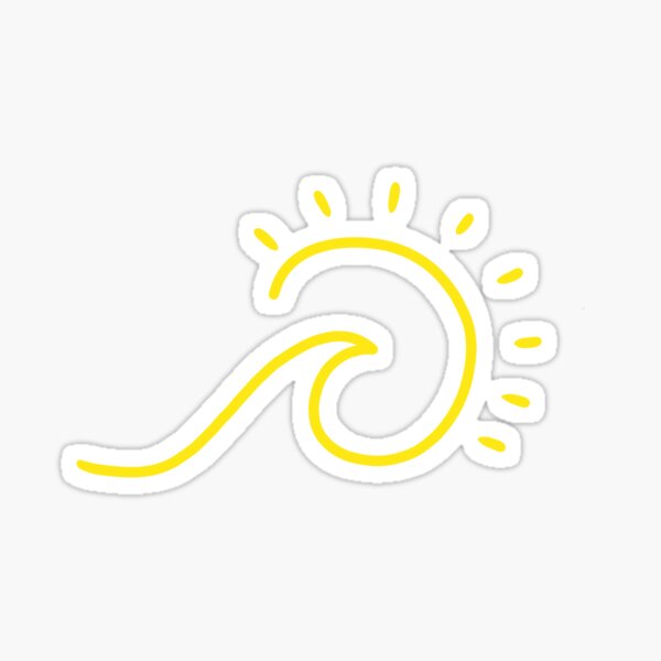 "Wave and Sun " Sticker by thelittleflower | Redbubble