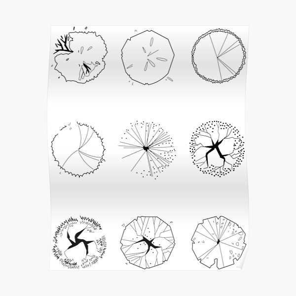 "Landscape Architect Tree Symbols " Poster by CM-PD | Redbubble