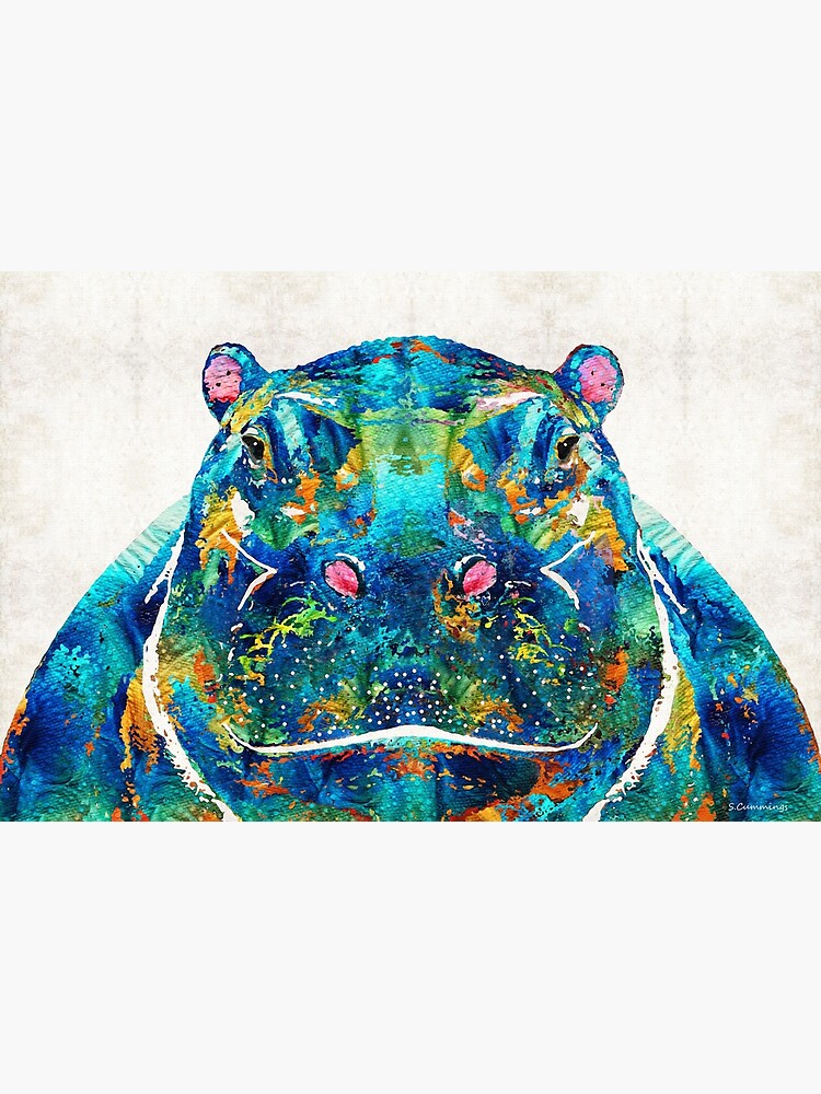 "Hippopotamus Art - Happy Hippo - By Sharon Cummings" Art Print by ...