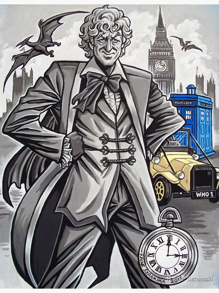 "The Third Doctor" Sticker for Sale by Raine Szramski | Redbubble