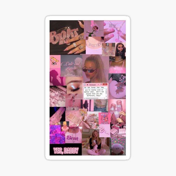 "Pink collage" Sticker by reardone | Redbubble