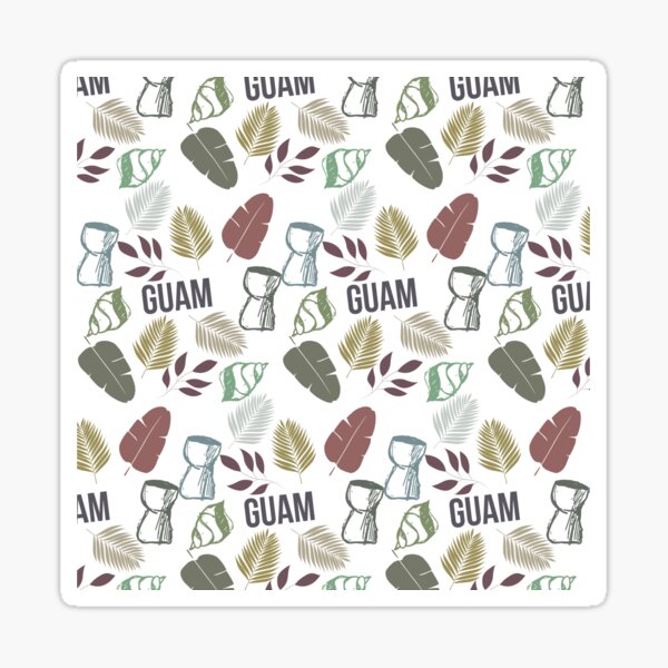 "Guam Tropical Plant Pattern" Sticker by aangoco | Redbubble