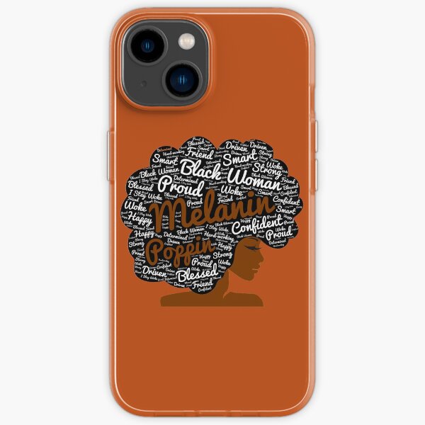 "Melanin Poppin Natural Hair Afro Art Black Woman" iPhone Case for Sale ...