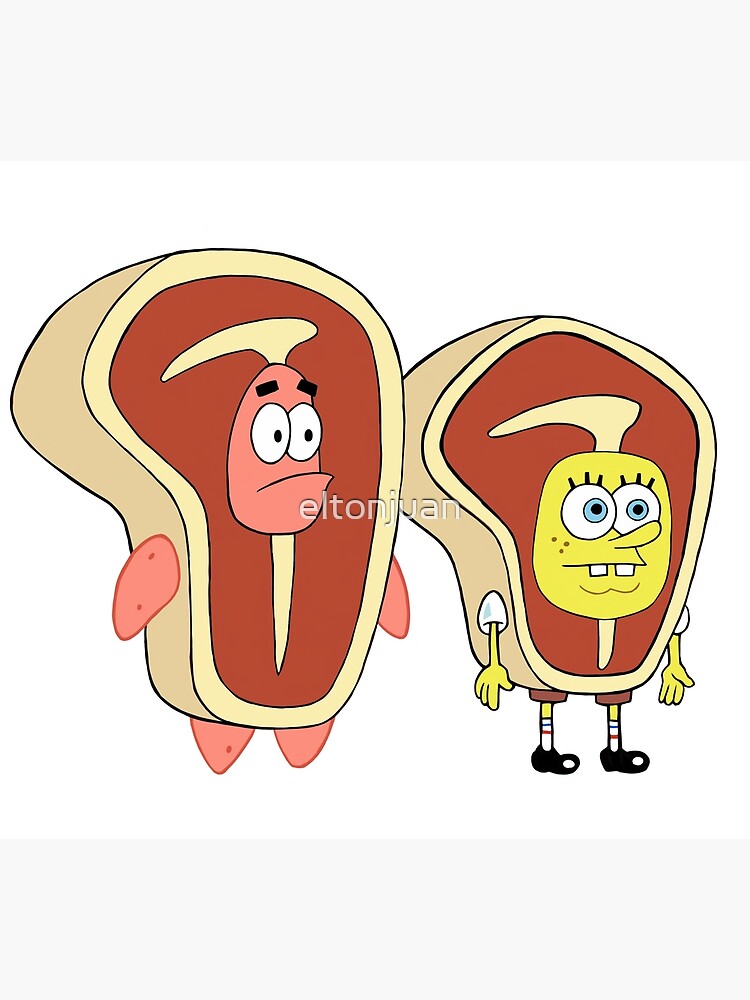 "Spongebob and Patrick in Steak Costumes" Poster for Sale by eltonjuan ...