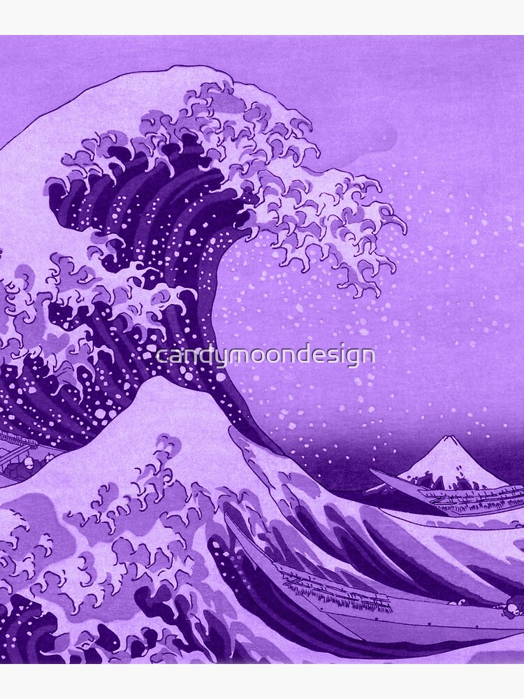 "Kanagawa Japanese Art The Great Wave Purple Pastel" Photographic Print ...