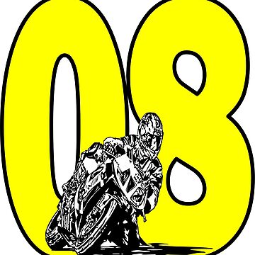 "Number 08 and a moto - zero eight" Sticker for Sale by AllShirts21 ...