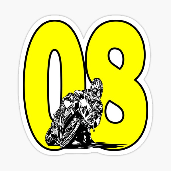 "Number 08 and a moto - zero eight" Sticker for Sale by AllShirts21 ...
