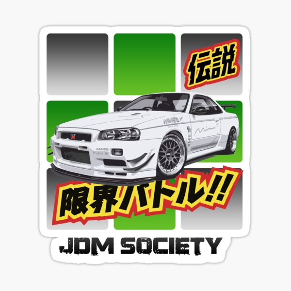 "Mines Skyline R34 GT-R" Sticker for Sale by carsaddiction | Redbubble