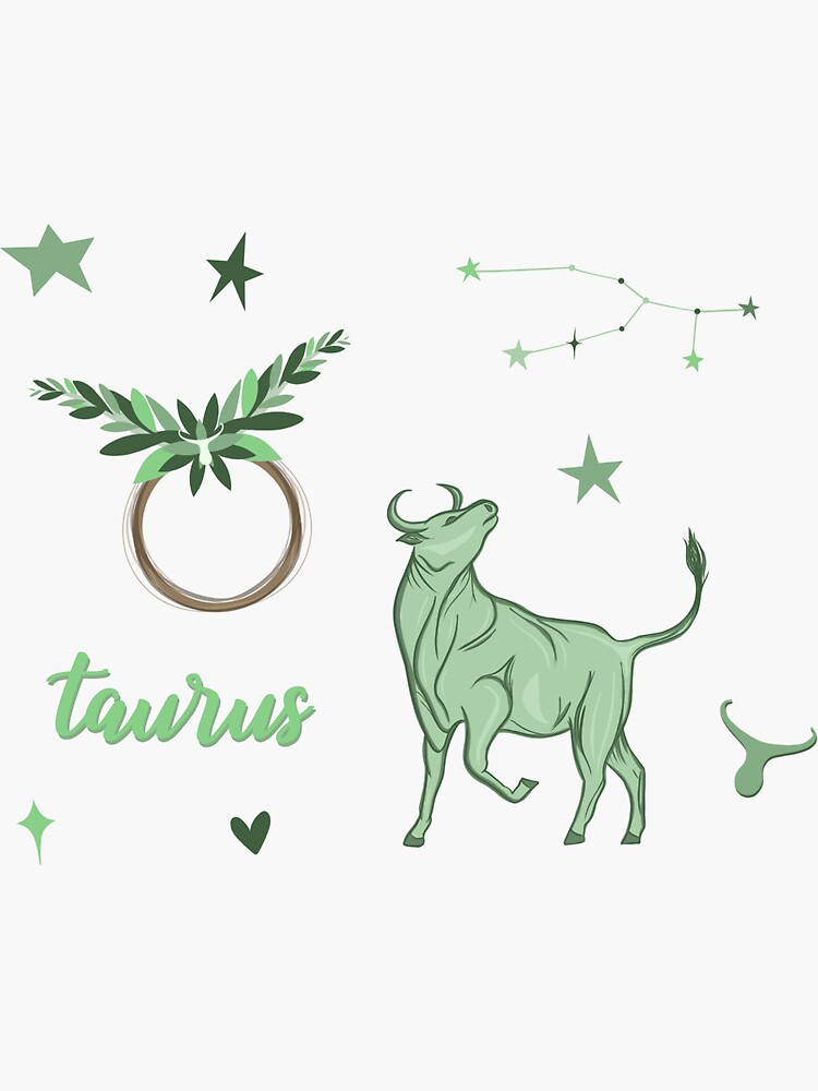 "Taurus Aesthetic Sticker Pack" Sticker for Sale by simpli-sophi ...