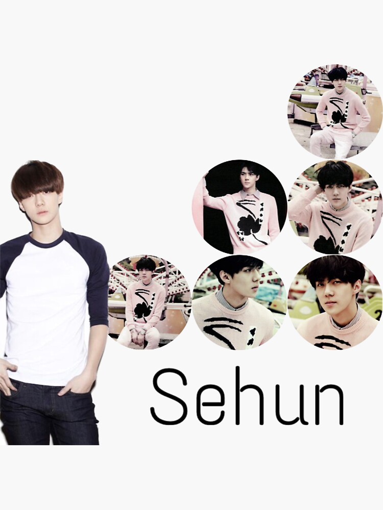 "Sehun then - now" Sticker for Sale by satansaysyo | Redbubble