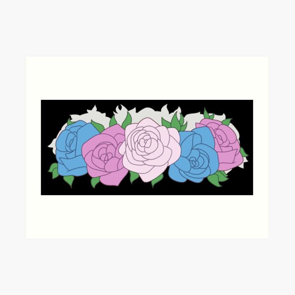 "Transgender Pride Flower Crown" Art Print by Kristoaster | Redbubble