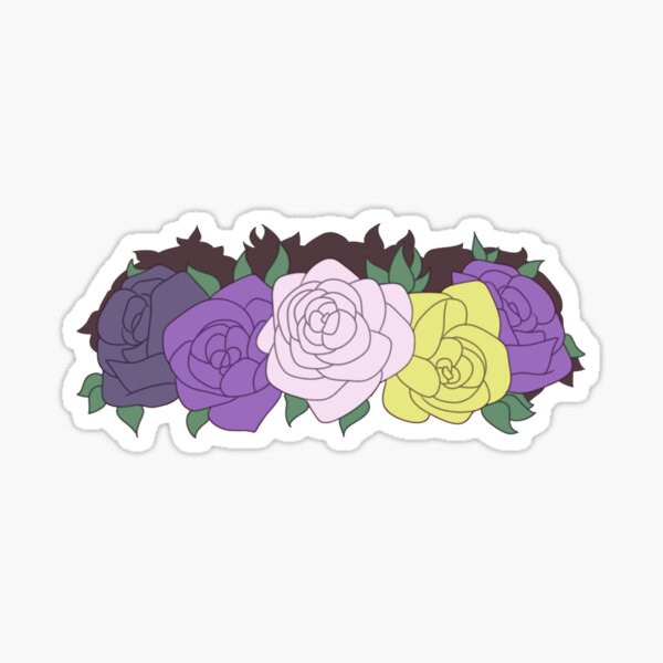 "Nonbinary Pride Flower Crown" Sticker by Kristoaster | Redbubble