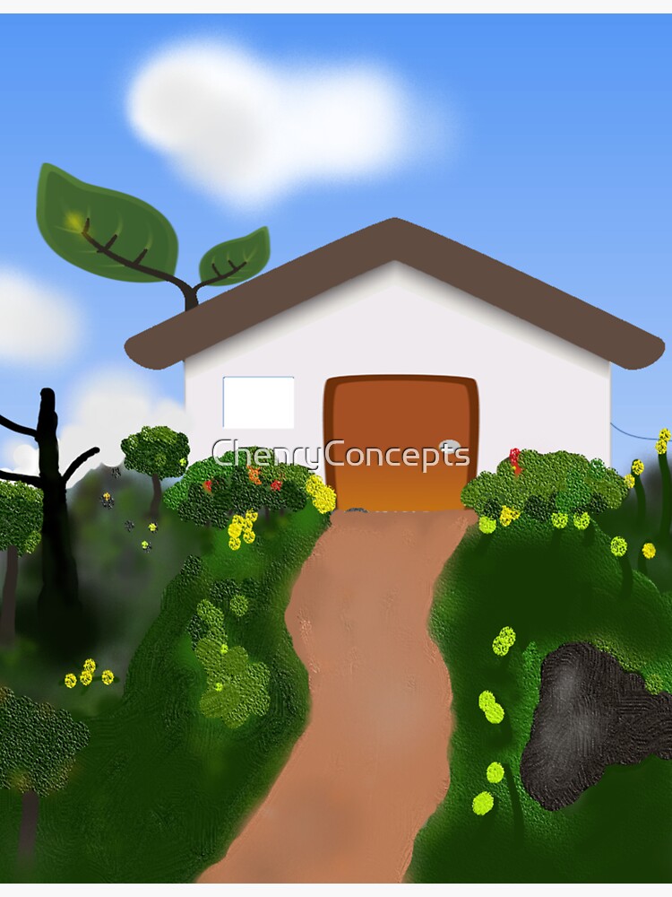 "A Hut On The Little Hill" Sticker for Sale by ChenryConcepts | Redbubble