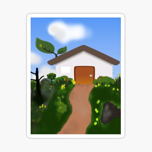 "A Hut On The Little Hill" Sticker for Sale by ChenryConcepts | Redbubble
