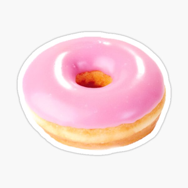 "Pink Donut" Sticker for Sale by alwayshungry | Redbubble