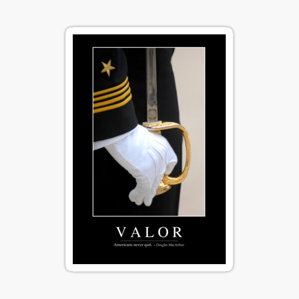 "Valor: Inspirational Quote and Motivational Poster" Sticker for Sale ...