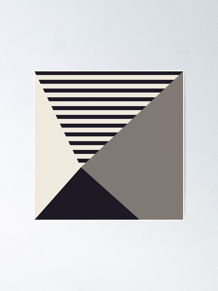 "Geometry with stripes and block colors" Poster by lattedesign | Redbubble