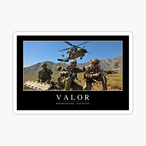 "Valor: Inspirational Quote and Motivational Poster" Sticker for Sale ...