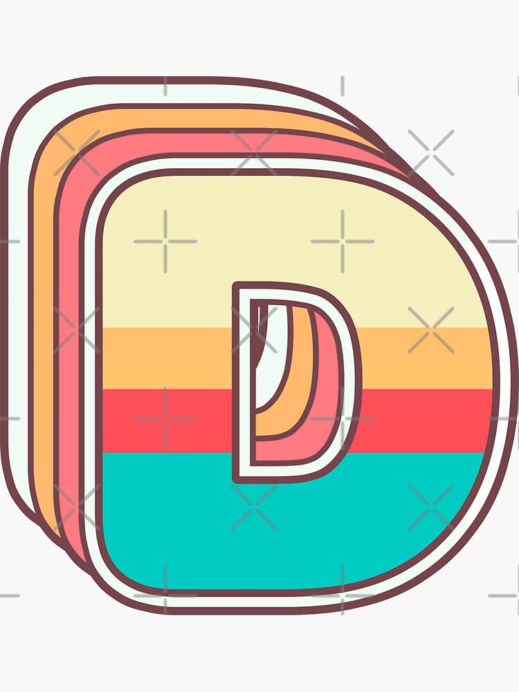 "Retro D" Sticker for Sale by OkihanaShop | Redbubble