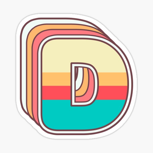 "Retro D" Sticker for Sale by OkihanaShop | Redbubble